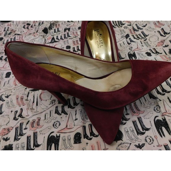 MICHAEL Michael Kors | Shoes | Michael Kors Burgundy Suede Heels | Poshmark